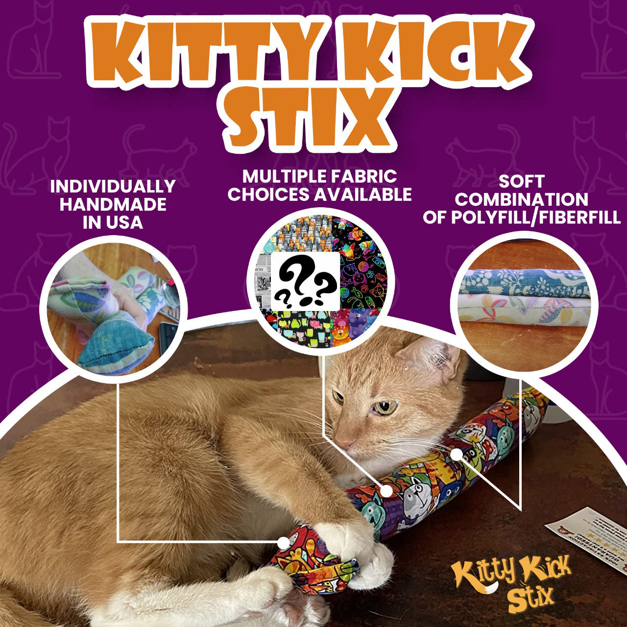 11" Catnip Kicker Sticks | Kitty Kick Stix Original Brand