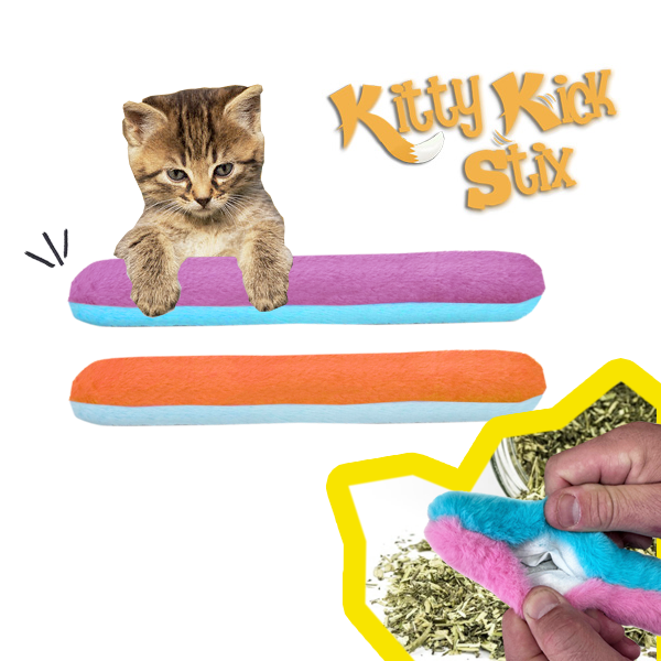 10" Refillable Catnip Kicker Sticks | Kitty Kick Stix Original Brand